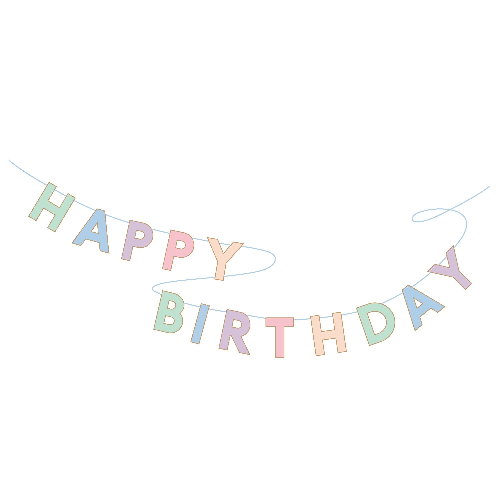 PASTEL HAPPY BIRTHDAY BANNER – Bonjour Fête