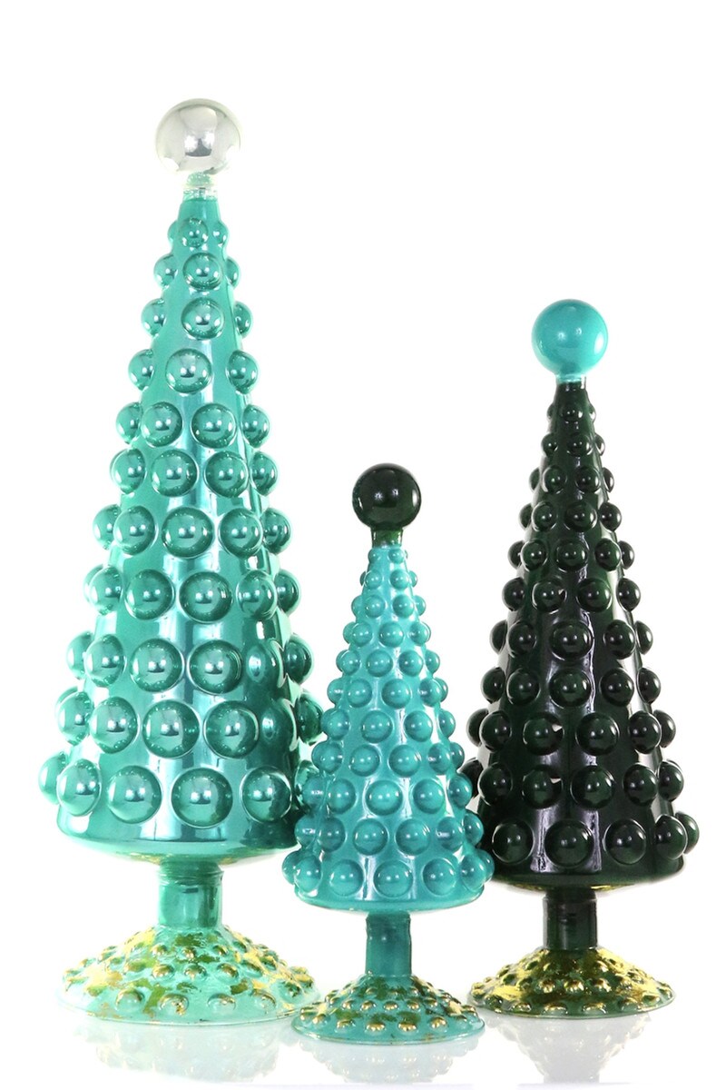 HOBNAIL GLASS TREES SET OF 3 BY CODY FOSTER – Bonjour Fête