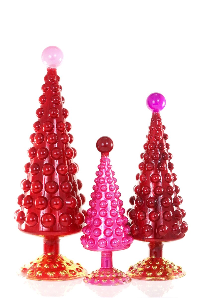 HOBNAIL GLASS TREES SET OF 3 BY CODY FOSTER – Bonjour Fête
