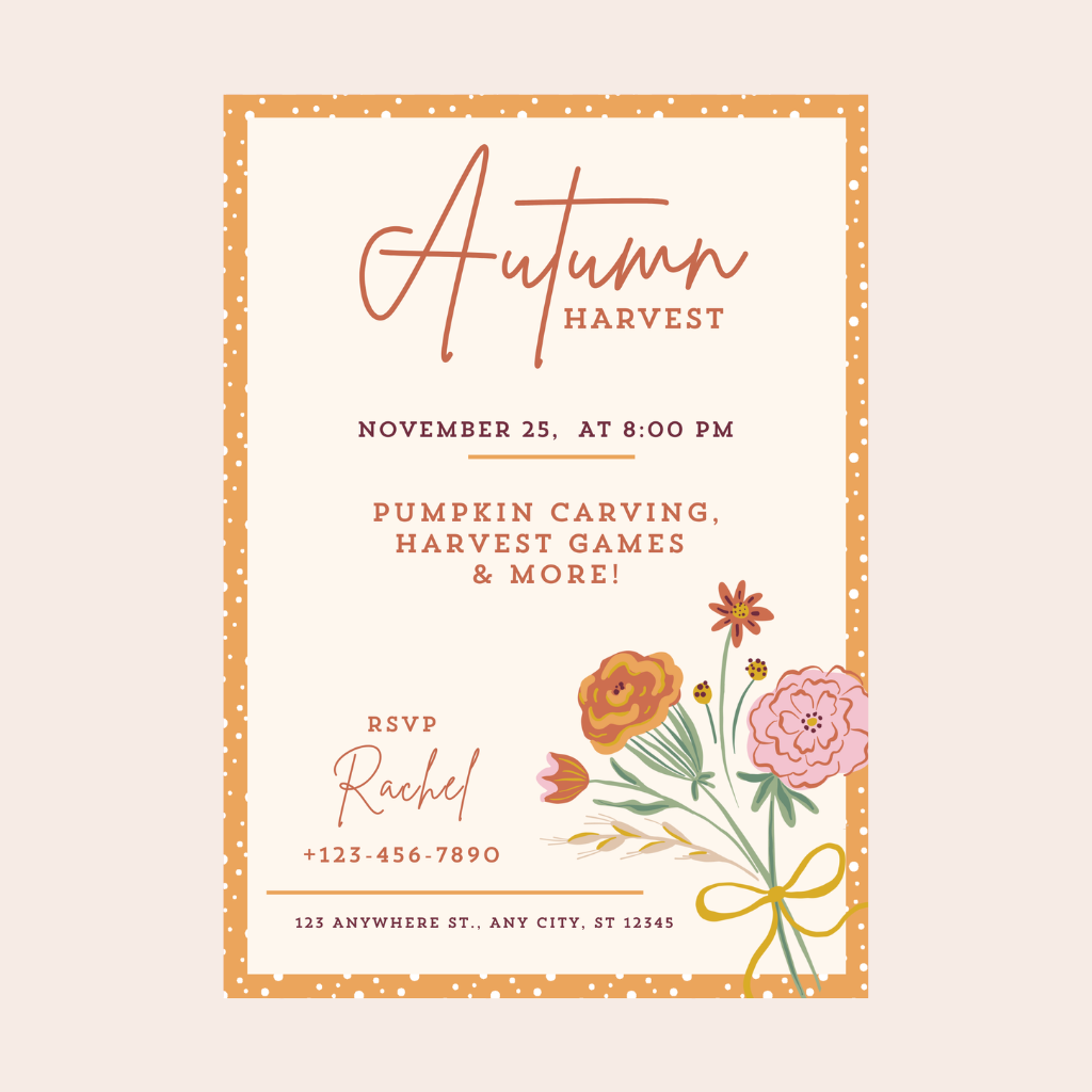 COZY FALL DIGITAL PARTY INVITATION – Bonjour Fête