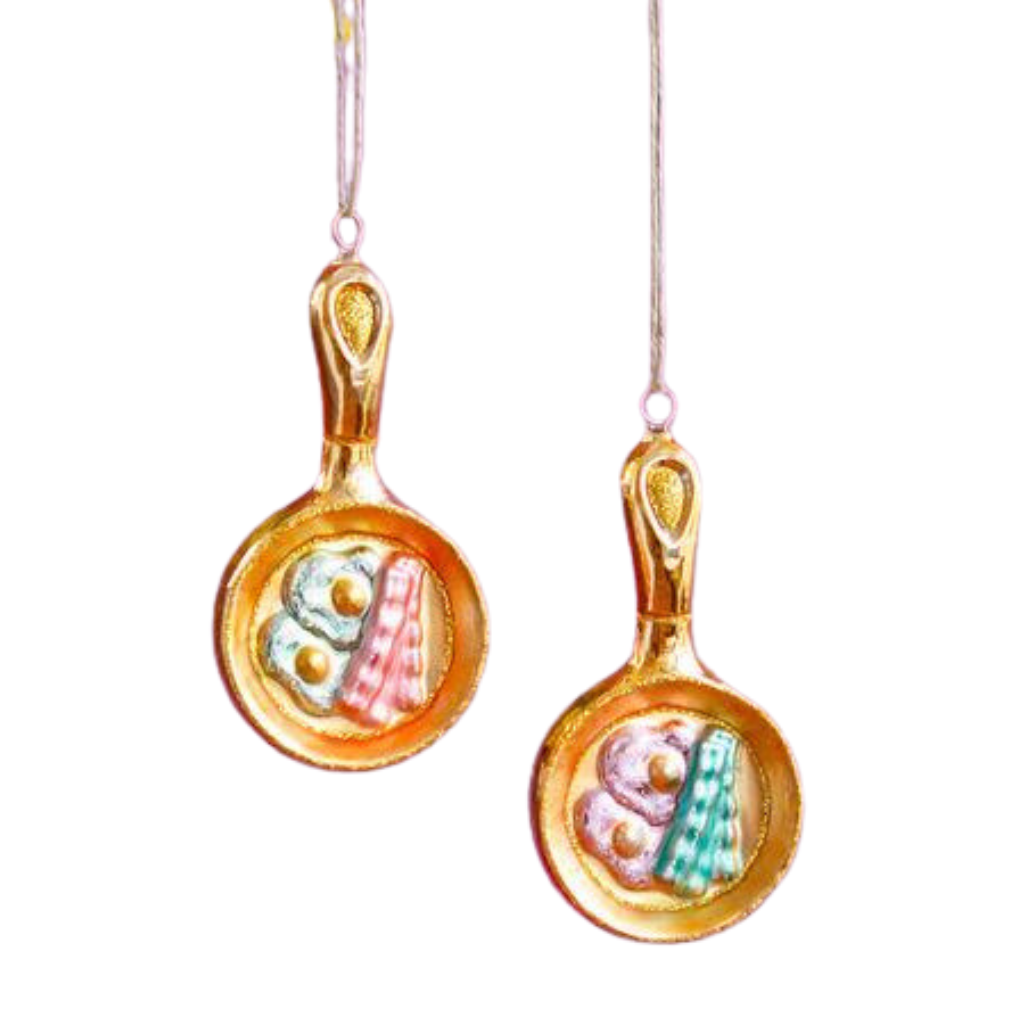 FRYING PAN GLASS CHRISTMAS ORNAMENT BY GLITTERVILLE – Bonjour Fête
