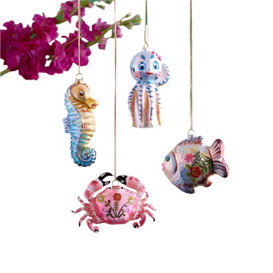 SEA LIFE GLASS ORNAMENT BY GLITTERVILLE – Bonjour Fête